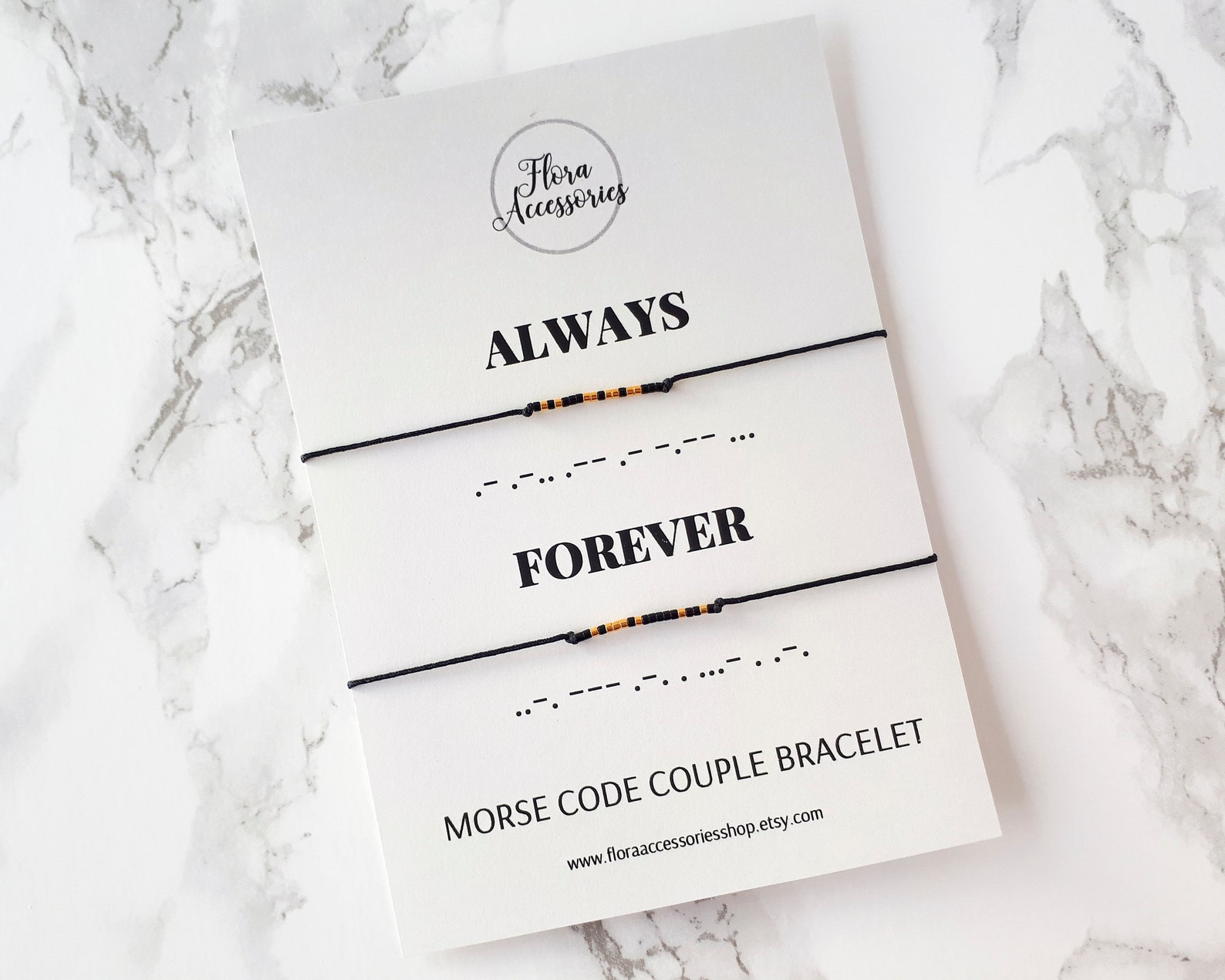 Always Forever Morse Code Bracelet Set of 2 Matching Couples | Etsy