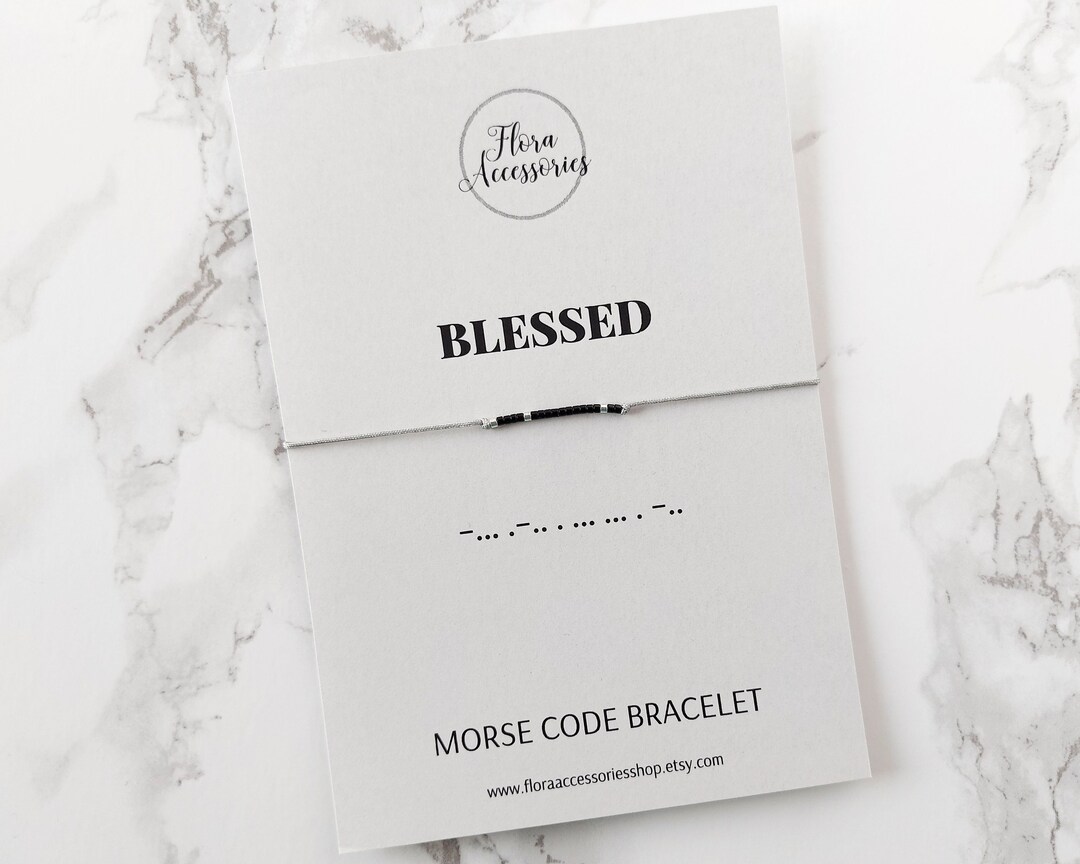 Blessed Morse Code Bracelet, Secret Message Bracelet, Self Care Gift ...