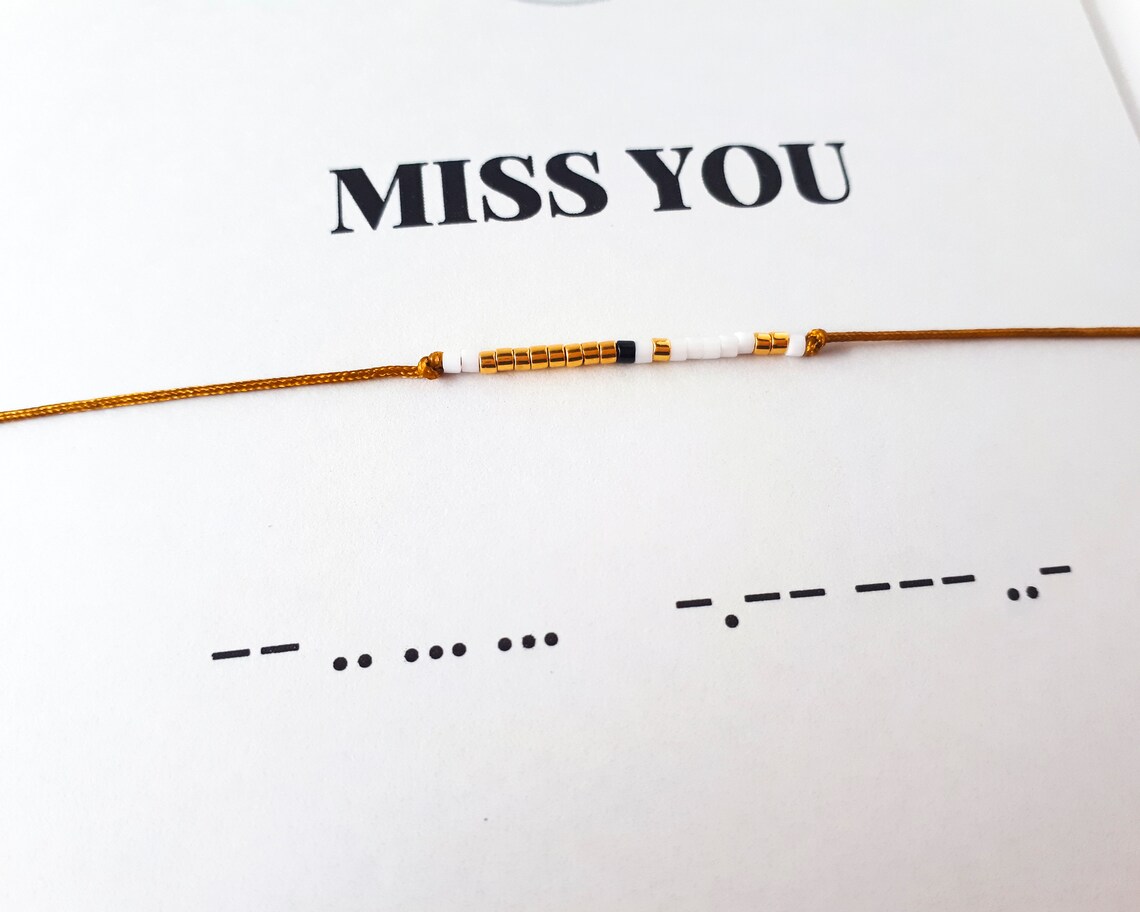 I Miss You Morse Code Bracelet BFF Bracelet Social | Etsy