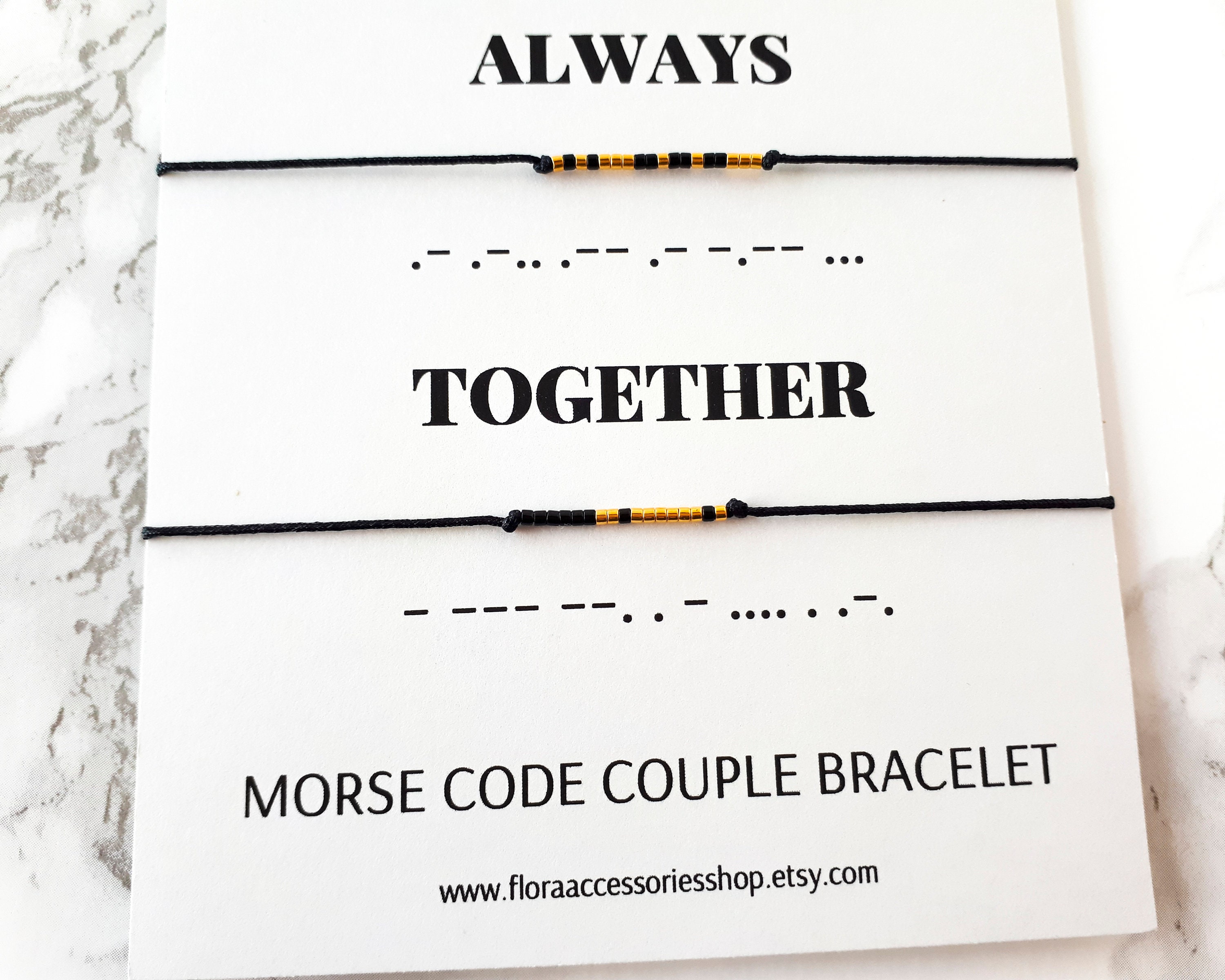 Always Together Morse Code Bracelet Set of 2 Matching Couples | Etsy
