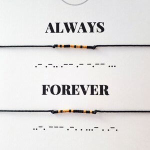 Always Forever Morse Code Bracelet Set of 2 Matching Couples | Etsy