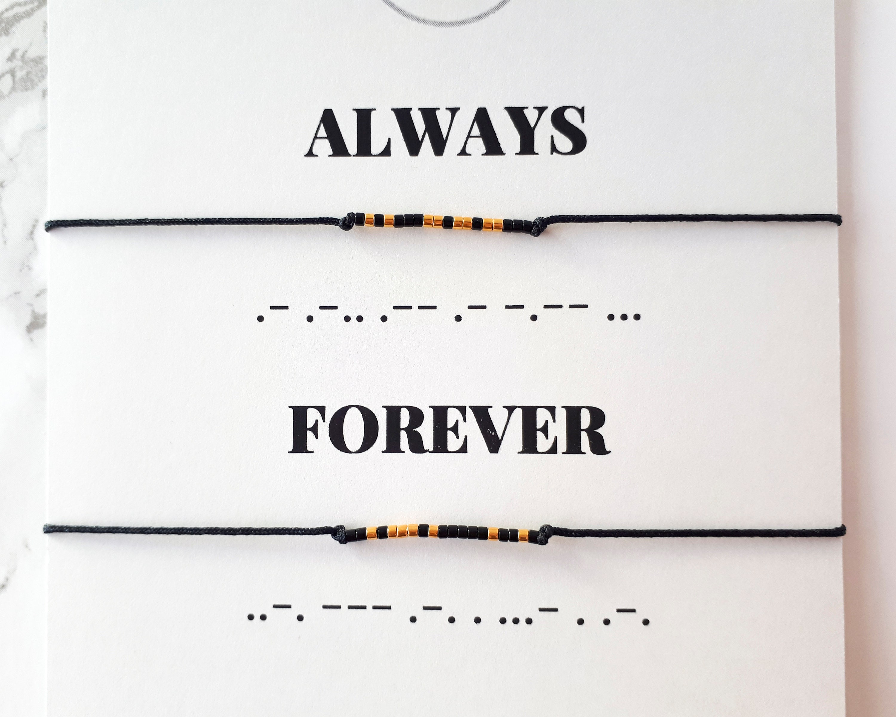 Always Forever Morse Code Bracelet Set of 2 Matching Couples | Etsy