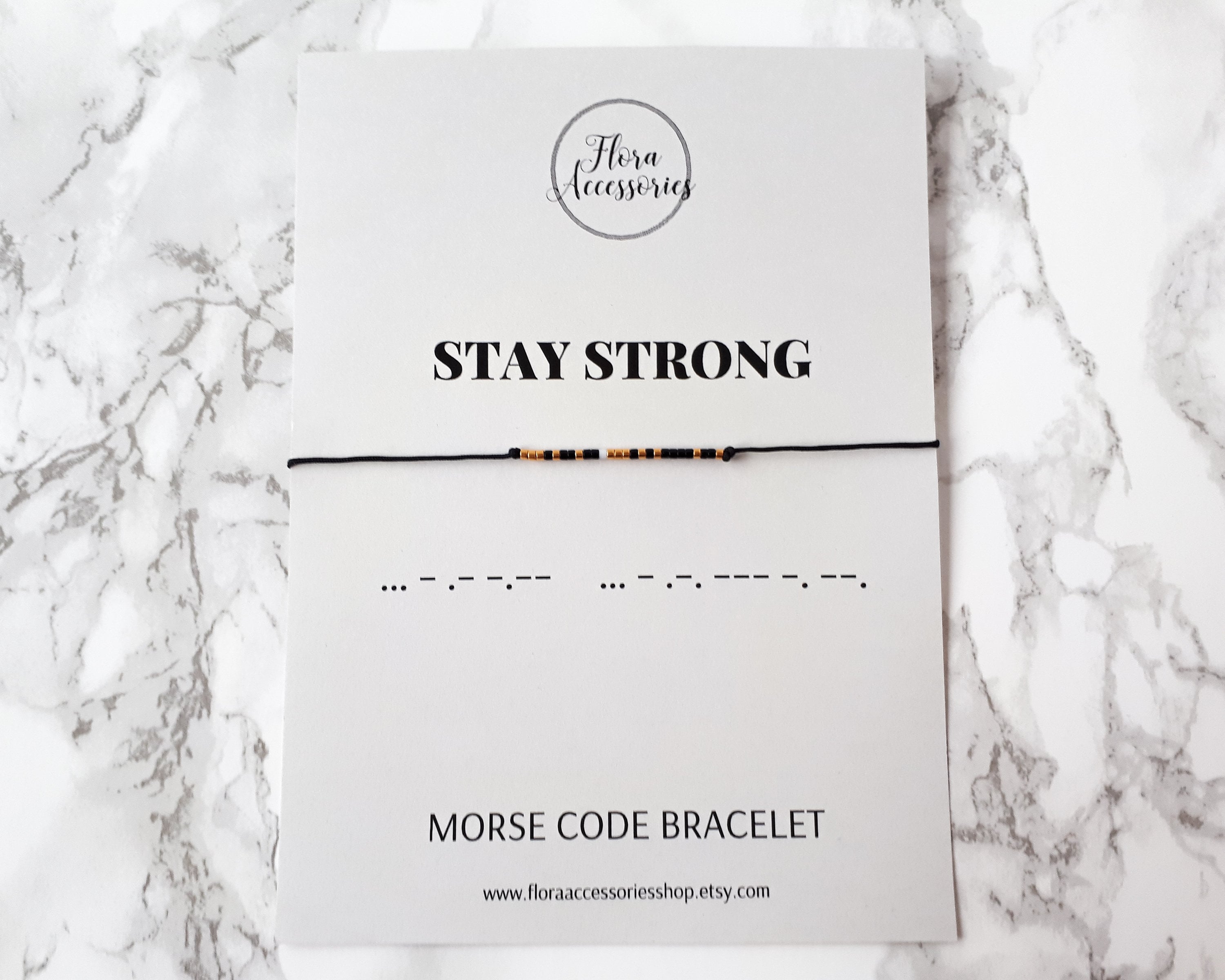 Stay Strong Morse Code Bracelet Secret Message Bracelet Self - Etsy UK