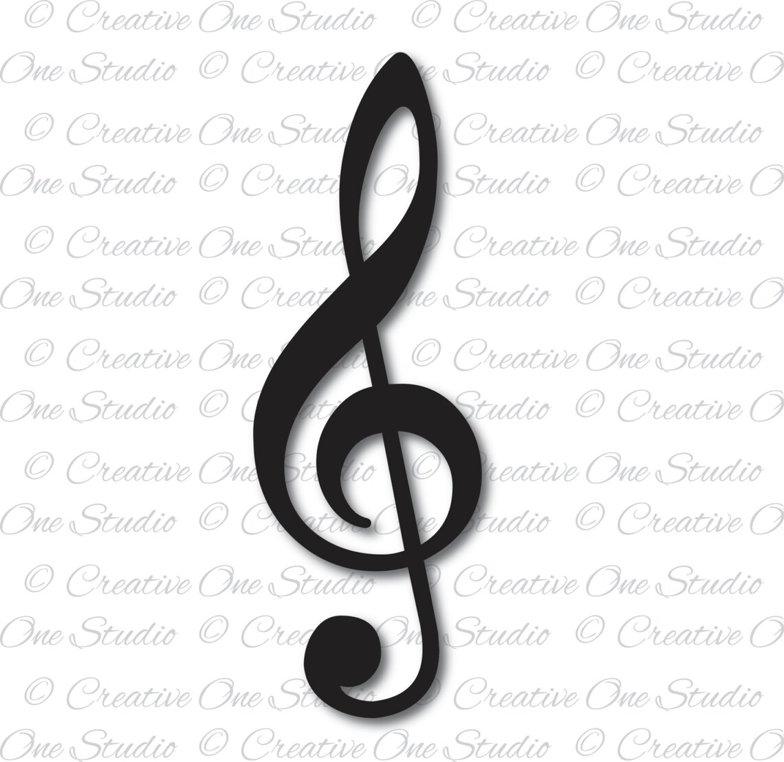 Music Treble Clef Design, Musical Element, SVG, DXF, Eps, Studio3, Pdf ...