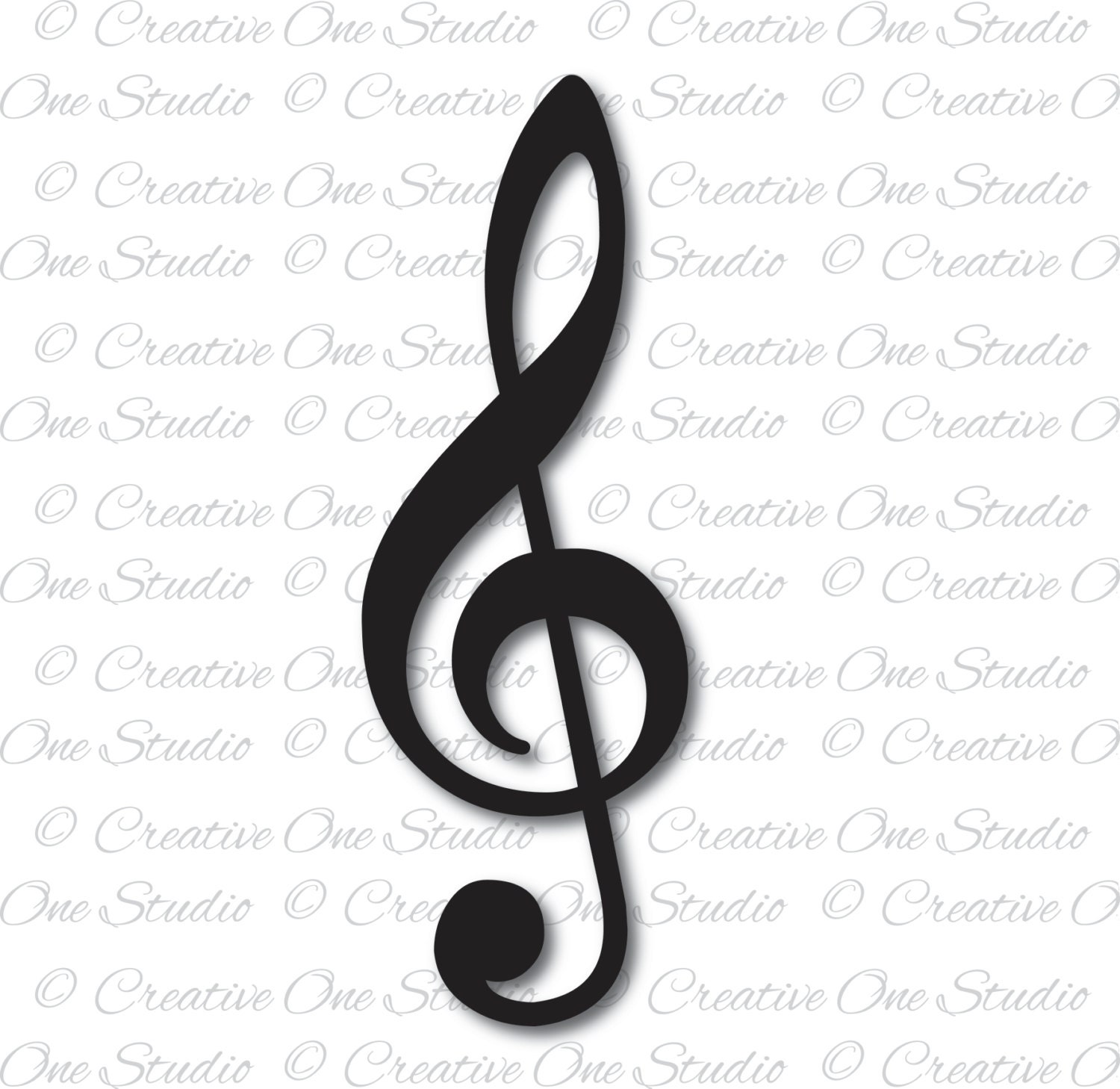 Music Treble Clef Design, Musical Element, SVG, DXF, Eps, Studio3, Pdf ...
