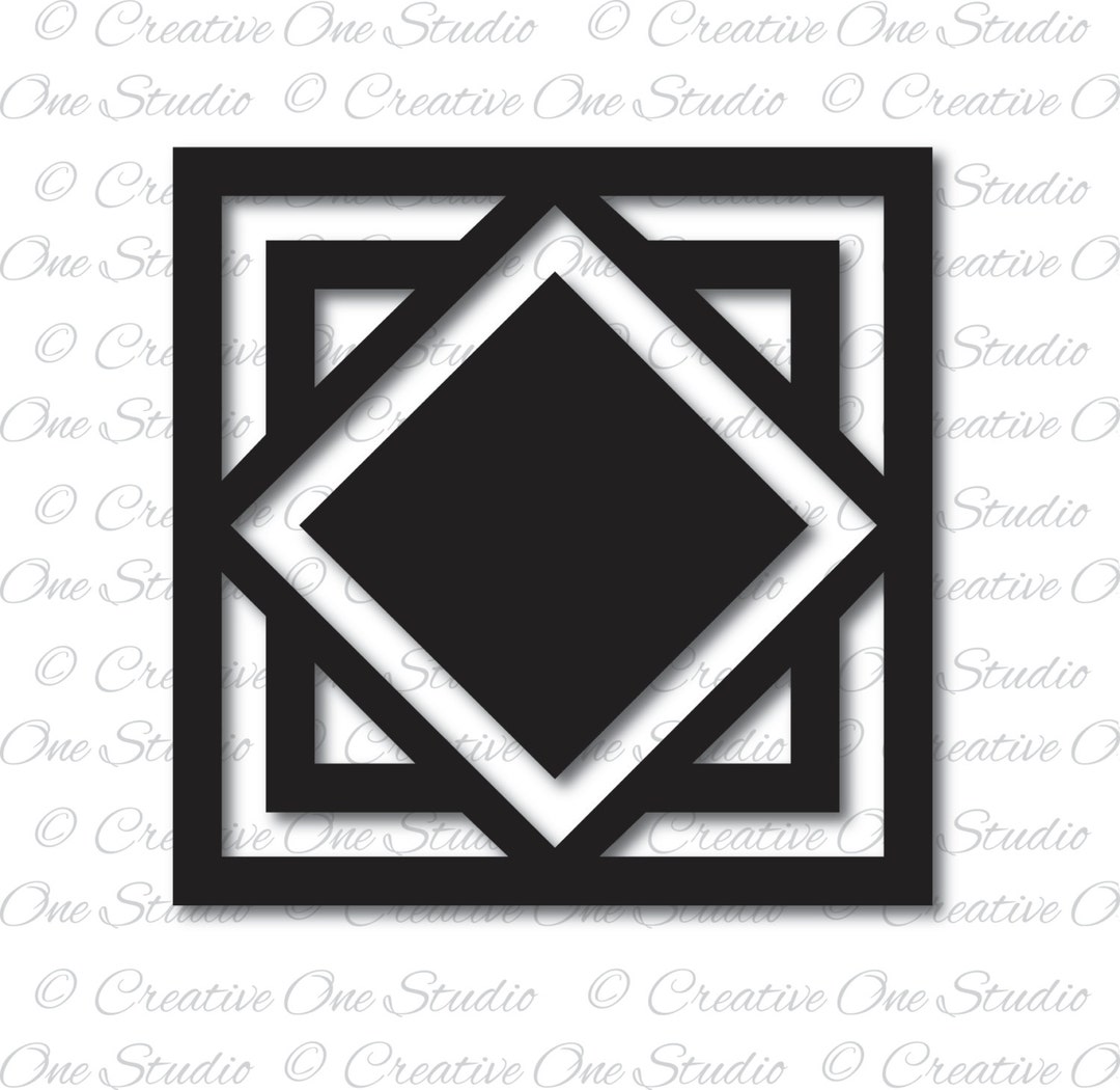Square in Squares Frame Border Design Monogram SVG DXF STUDIO3 Ai Eps ...