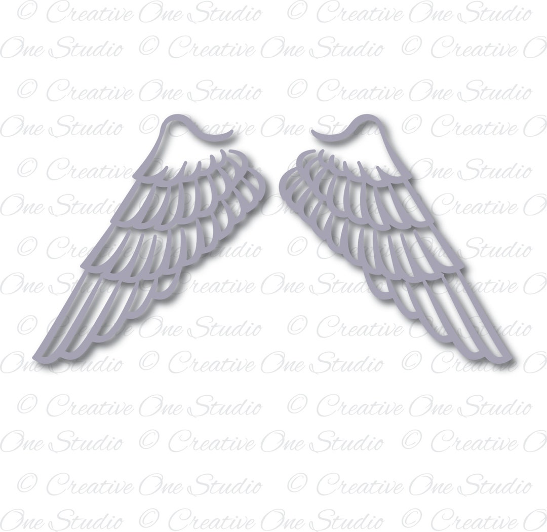 Angel Wings Design Element, SVG, DXF, Eps, Studio3, Pdf, Png, Jpg, Ai ...