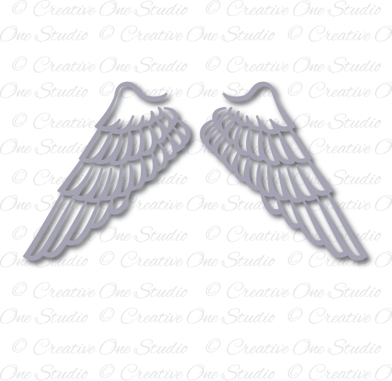 Angel Wings Design Element, SVG, DXF, Eps, Studio3, Pdf, Png, Jpg, Ai ...