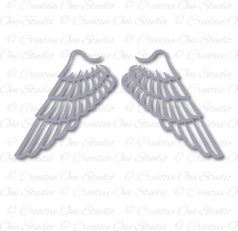 Angel Wings Design Element, SVG, DXF, Eps, Studio3, Pdf, Png, Jpg, Ai ...