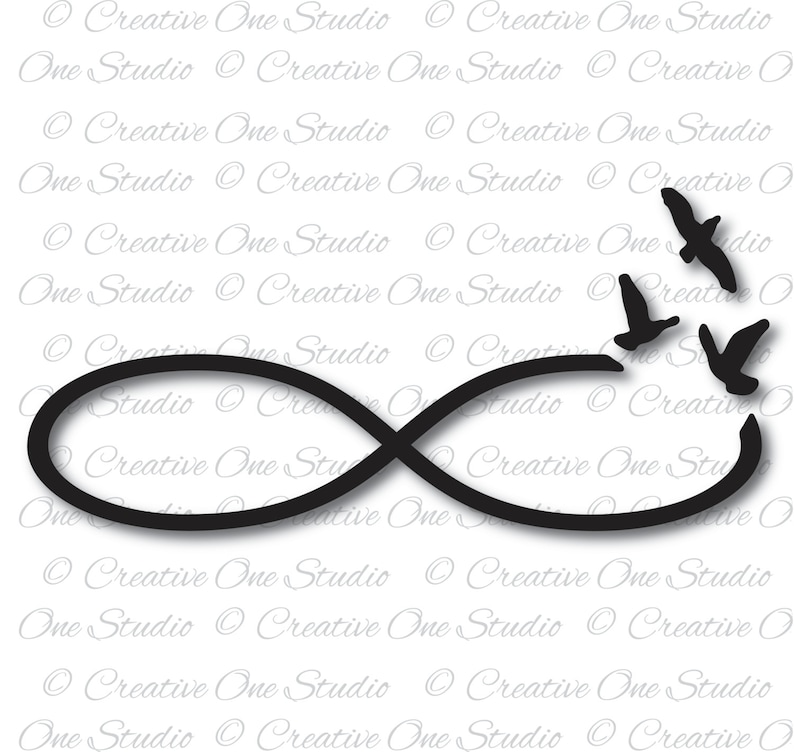 Infinity Birds Design Element, SVG, DXF, Eps, Studio3, Pdf, Png, Jpg ...