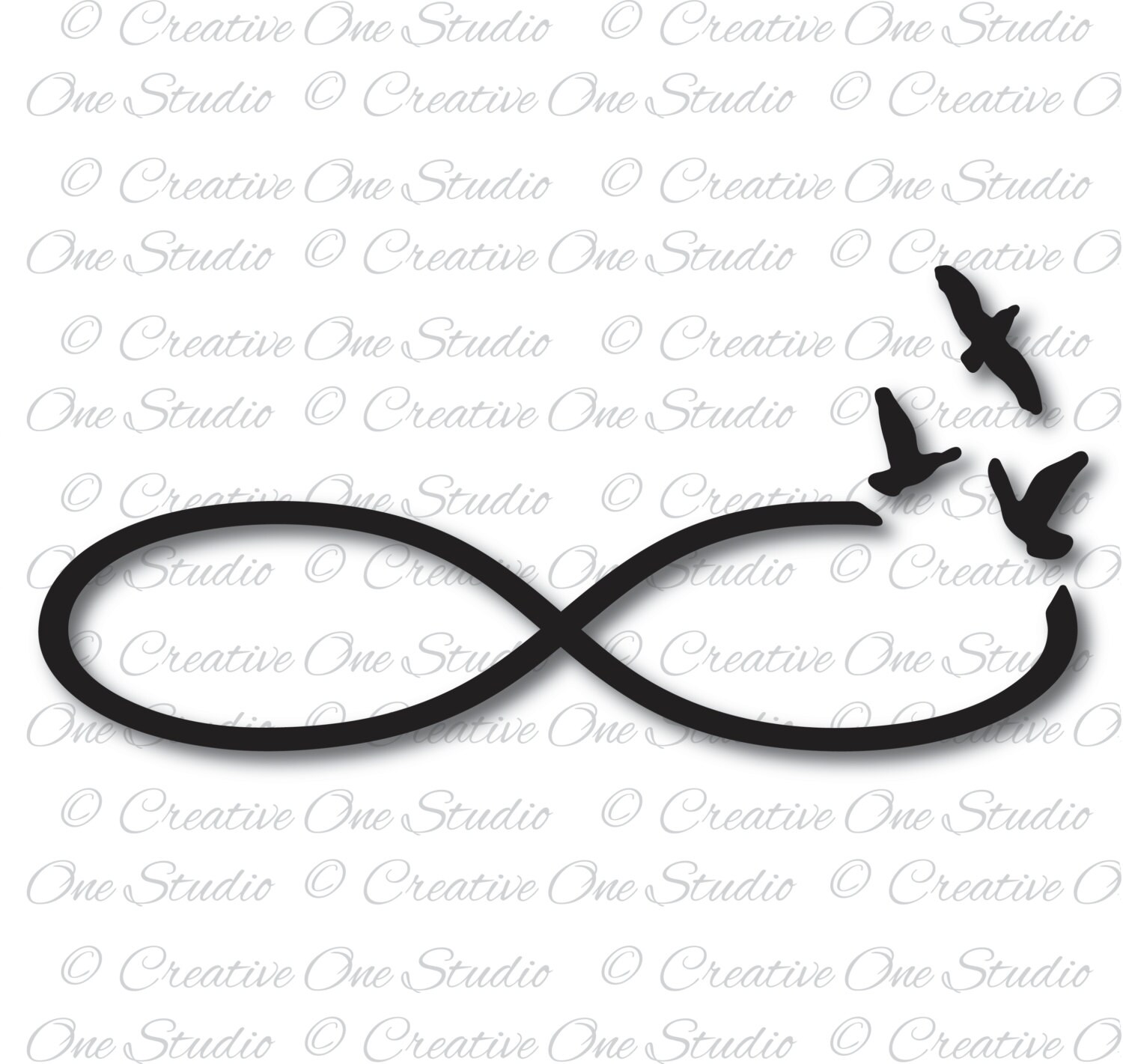 Infinity Birds Design Element, SVG, DXF, Eps, Studio3, Pdf, Png, Jpg ...
