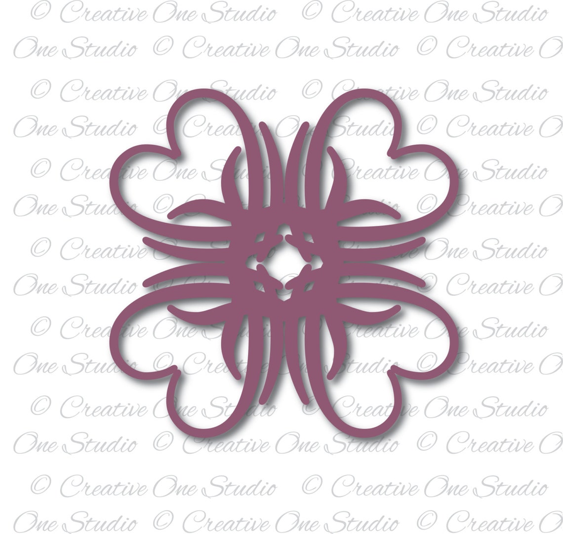 Tribal Heart Monogram Design Frame Border SVG DXF STUDIO3 Ai Eps Jpg ...
