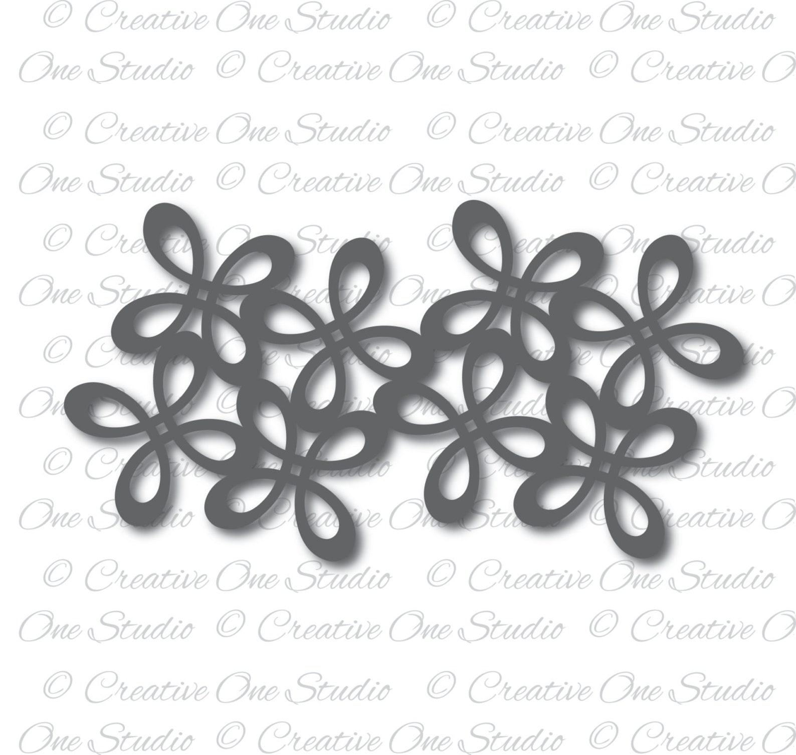 Clover Loops Designs Swirl Flowers Element, SVG, DXF, Eps, Studio3, Pdf ...