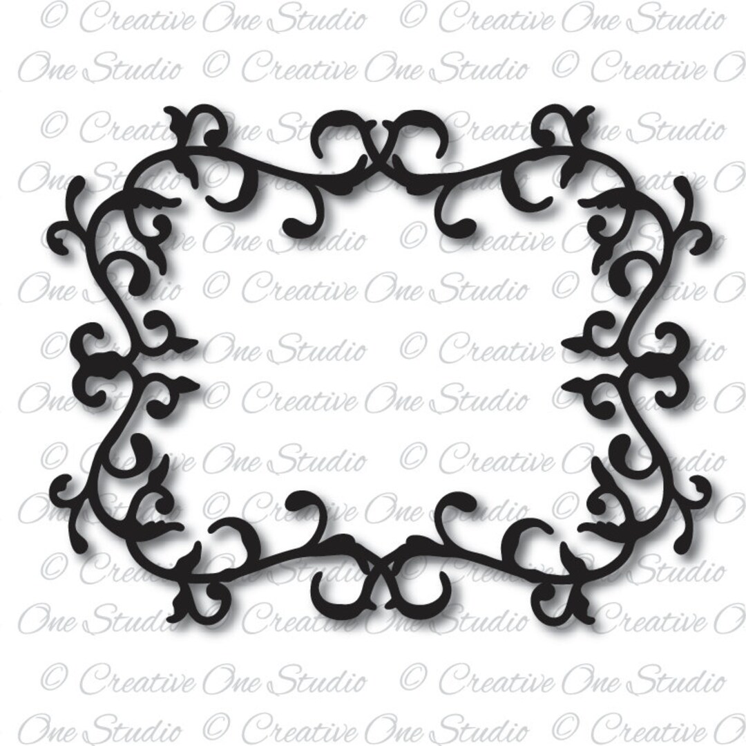 Floral Tribal Monogram Border SVG DXF STUDIO3 Ai Eps Jpg Png Pdf ...