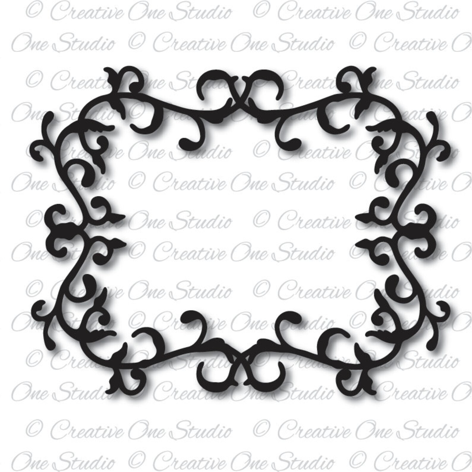 Floral Tribal Monogram Border SVG DXF STUDIO3 Ai Eps Jpg Png Pdf ...
