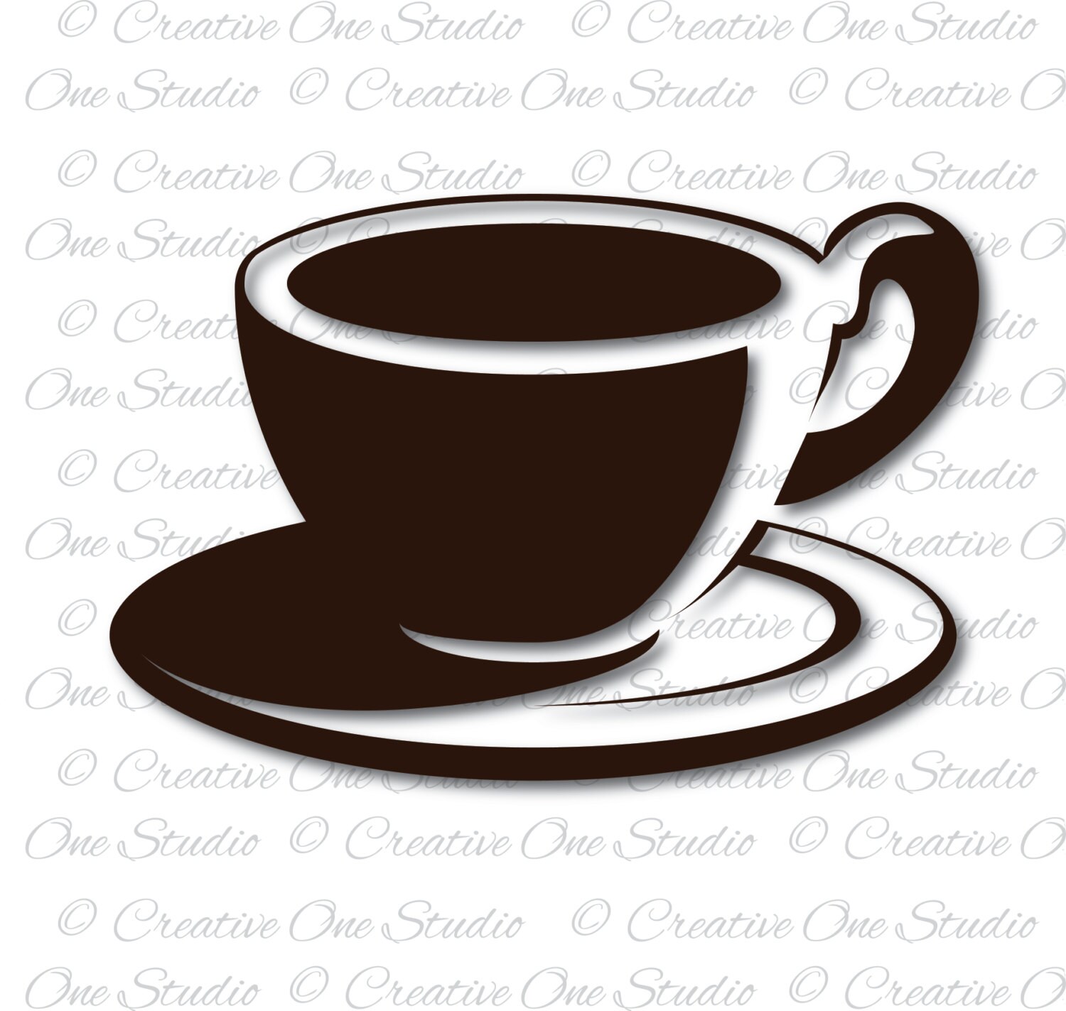 Coffee Tea Cup Design Element, SVG, DXF, Eps, Studio3, Pdf, Png, Jpg ...