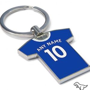 Personalised Chelsea Fan Keyring 2024/25 - Football Shirt Keyring, Any ...