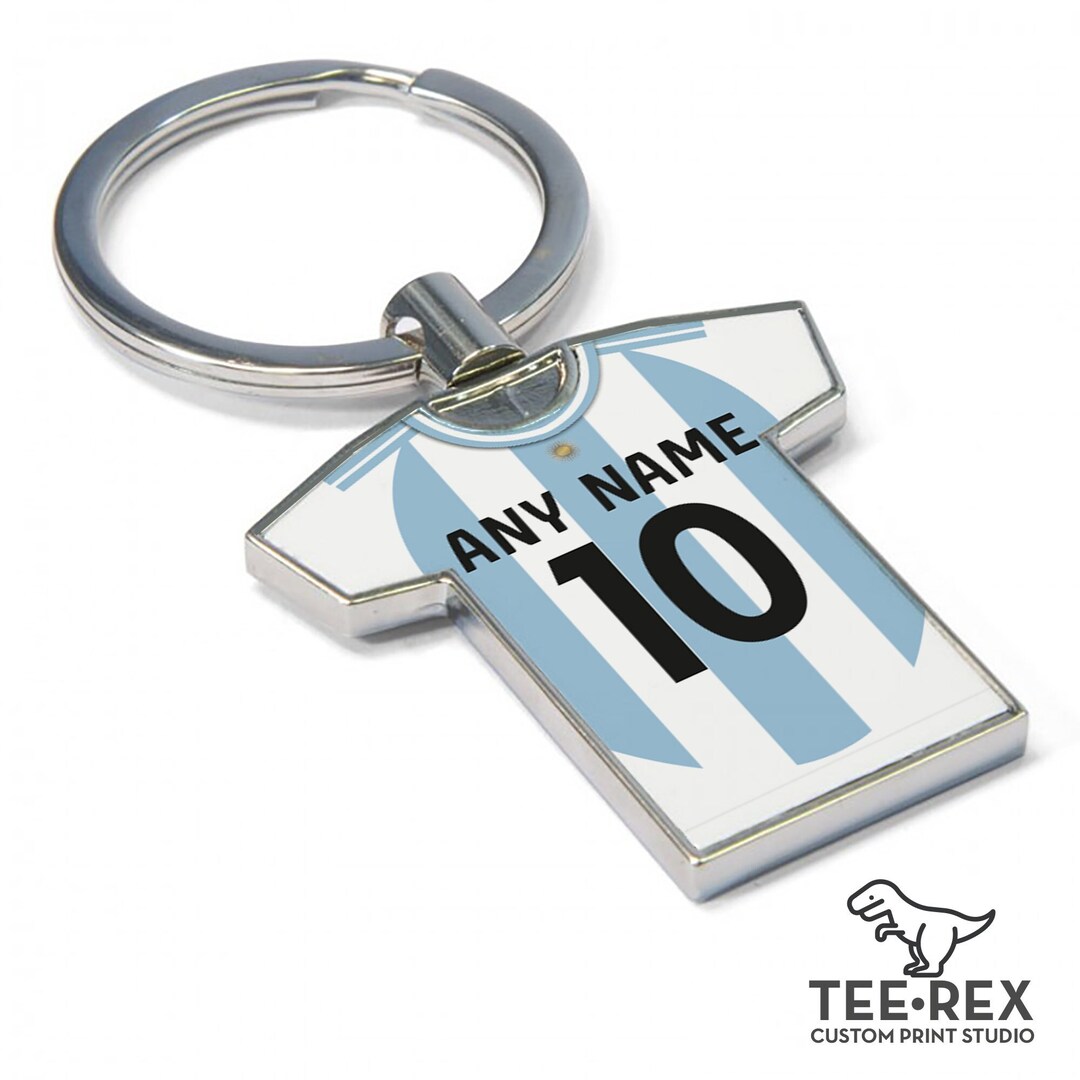 Personalised Argentina Fan Keyring 2022/23 - Football Shirt Keyring ...