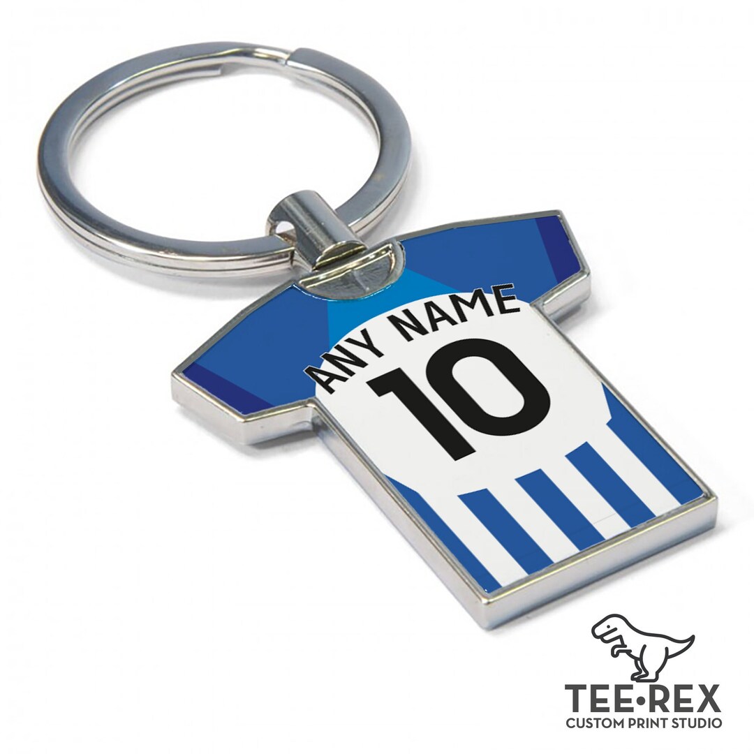 Personalised Brighton Fan Keyring 2023/24 Football Shirt Keyring, Any ...