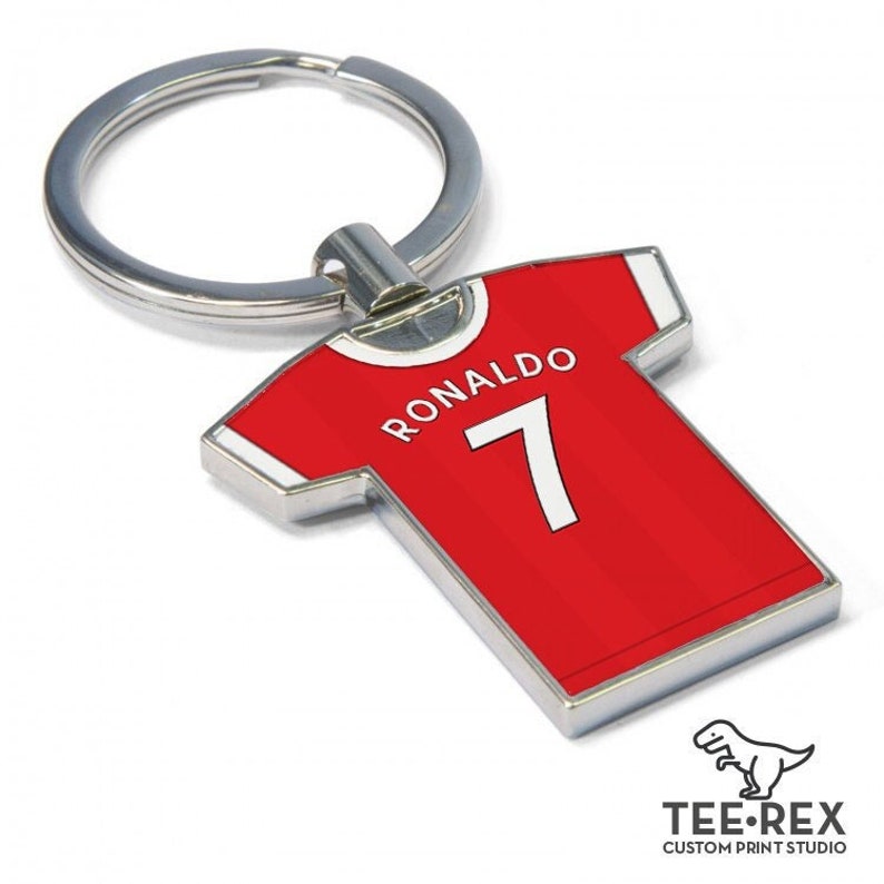 Personalised Football Shirt Keyring Man Utd Fan Keyring Any | Etsy