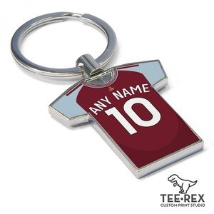 Fathers Day Personalised Football Shirt Keyring - Dad Keyring, Any Name ...