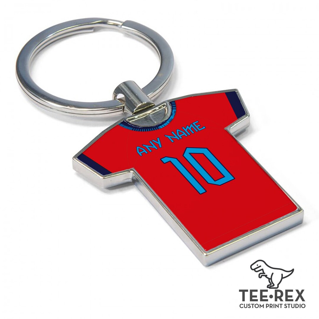 Personalised England Fan Keyring 2022/23 - Football Away Shirt Keyring ...
