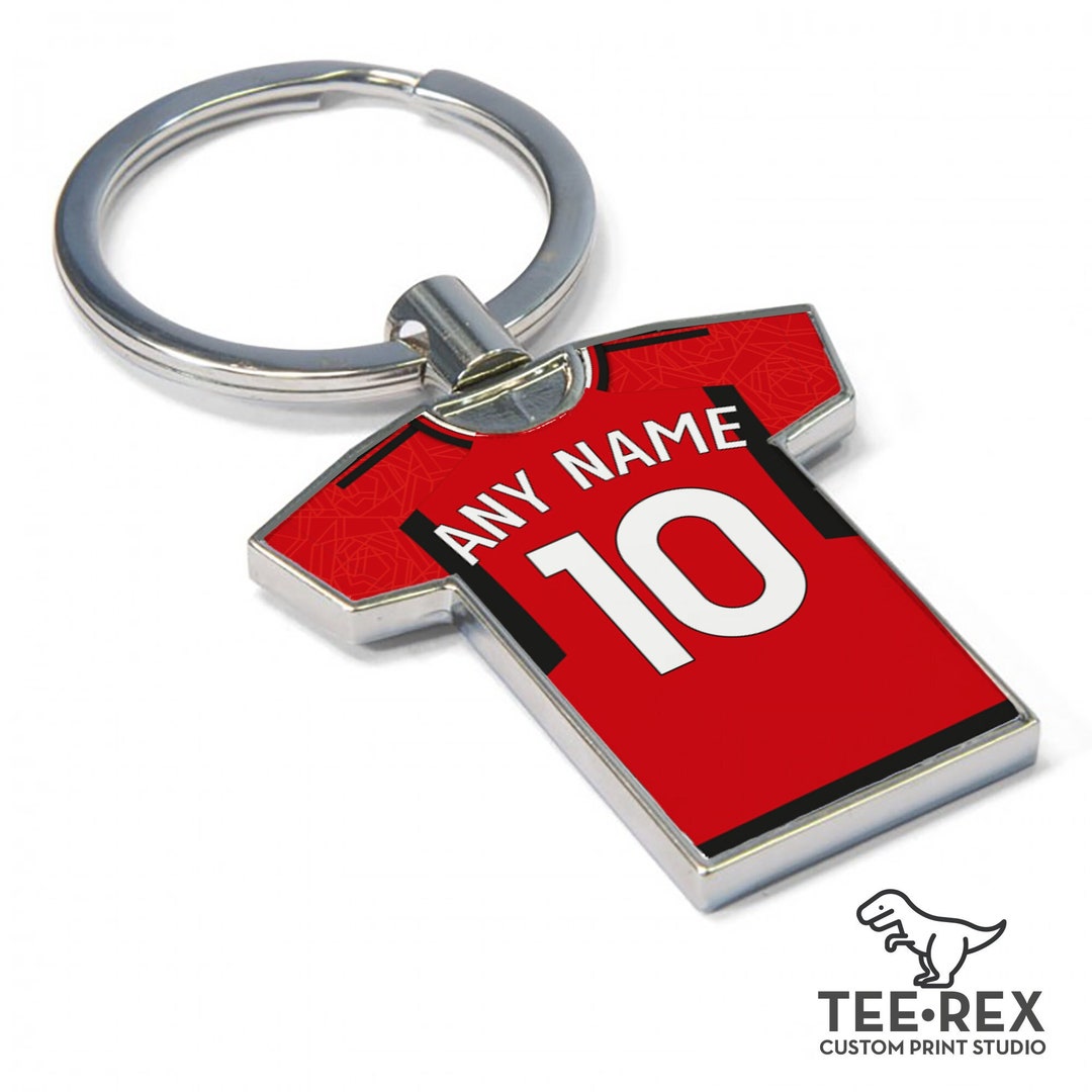 Personalised Manchester Utd Fan Keyring 2023/24 Football Shirt Keyring ...
