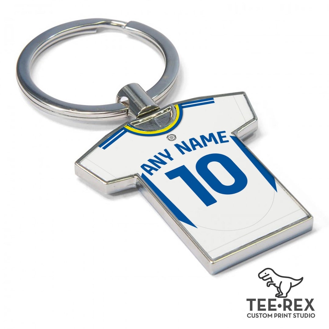Personalised Football Shirt Keyring - Leeds Utd Fan Keyring, Any Player ...