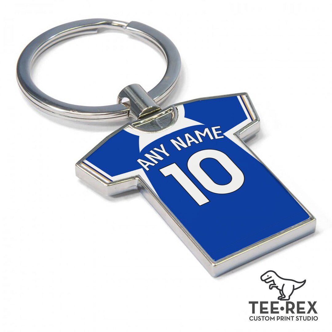 Personalised Football Shirt Keyring Chelsea Fan Keyring Any - Etsy