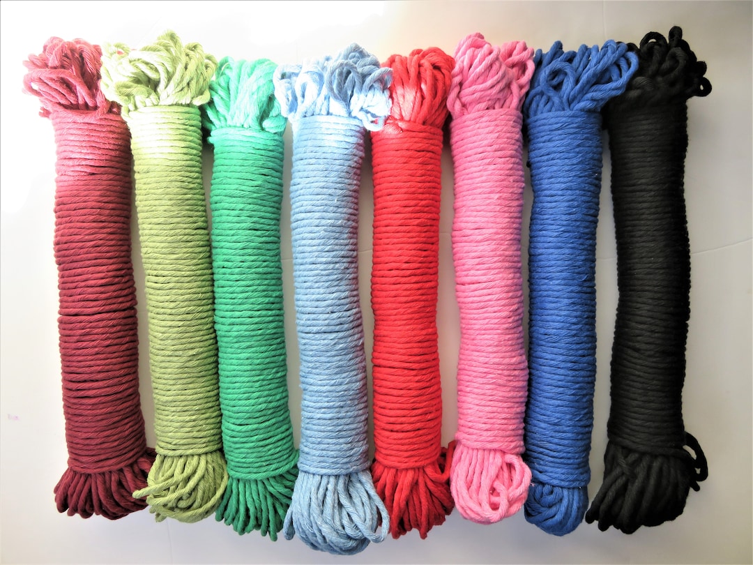 4mm 10 Metres Single Twist Macrame Cord // Multiple Colours // 100% ...