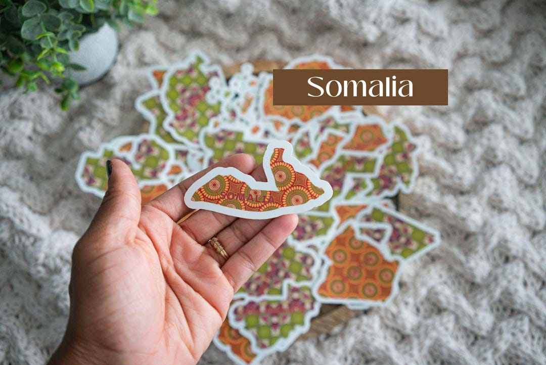 Somalia Die Cut Sticker, African Countries Water Resistant Sticker ...