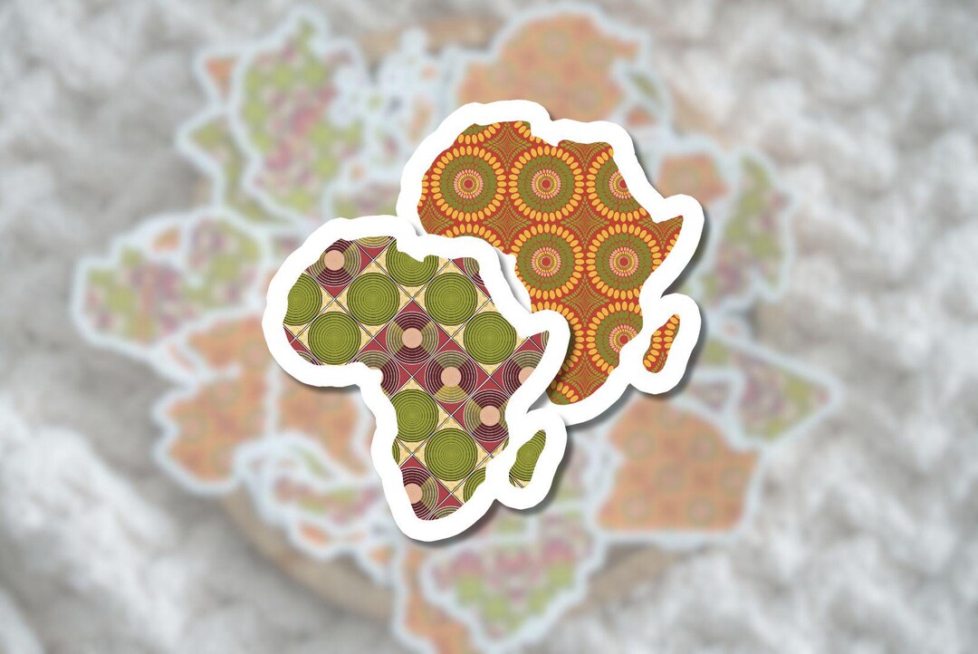 Africa Die Cut Sticker, African Continent Water Resistant Sticker ...