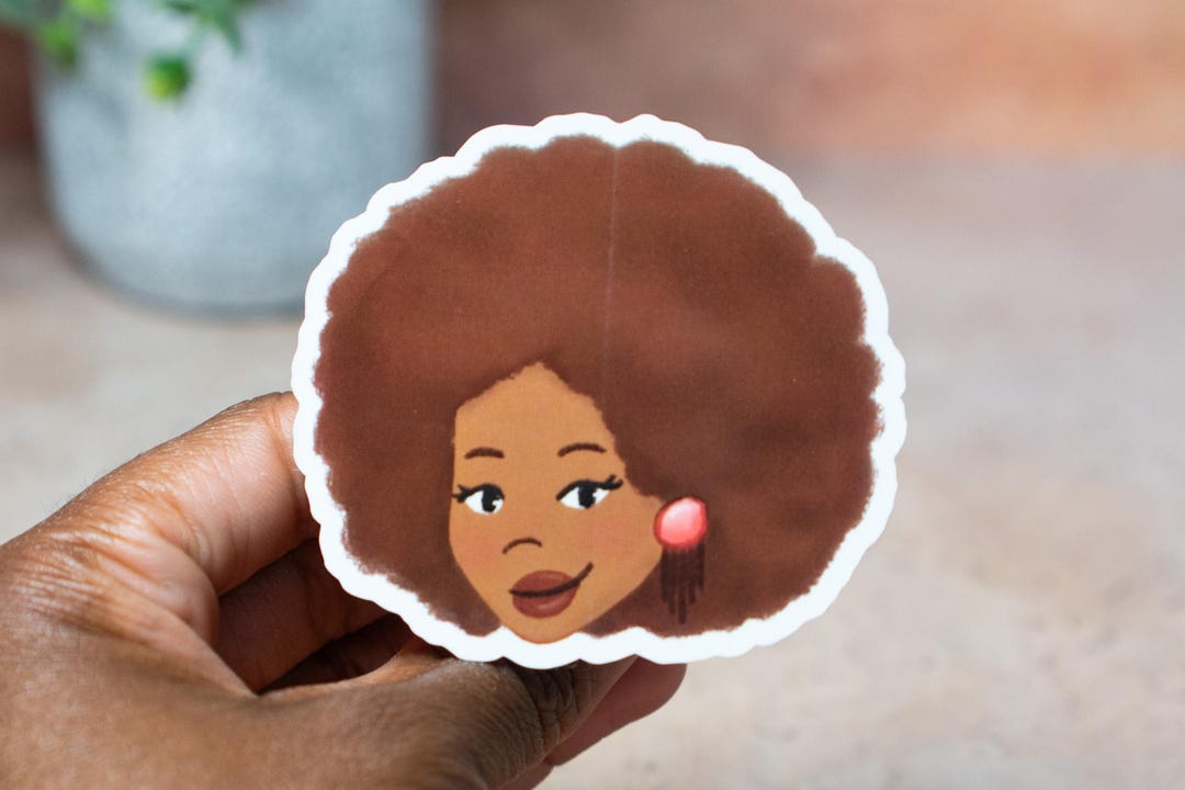 Black Girl Vinyl Stickers: Afro Hair, Illustrated Sticker Sheet - Etsy