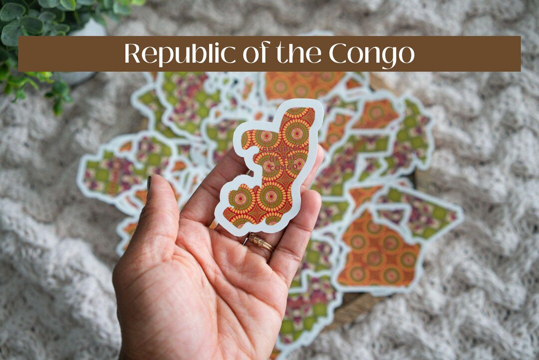 Congo Die Cut Sticker, African Countries Water Resistant Sticker ...