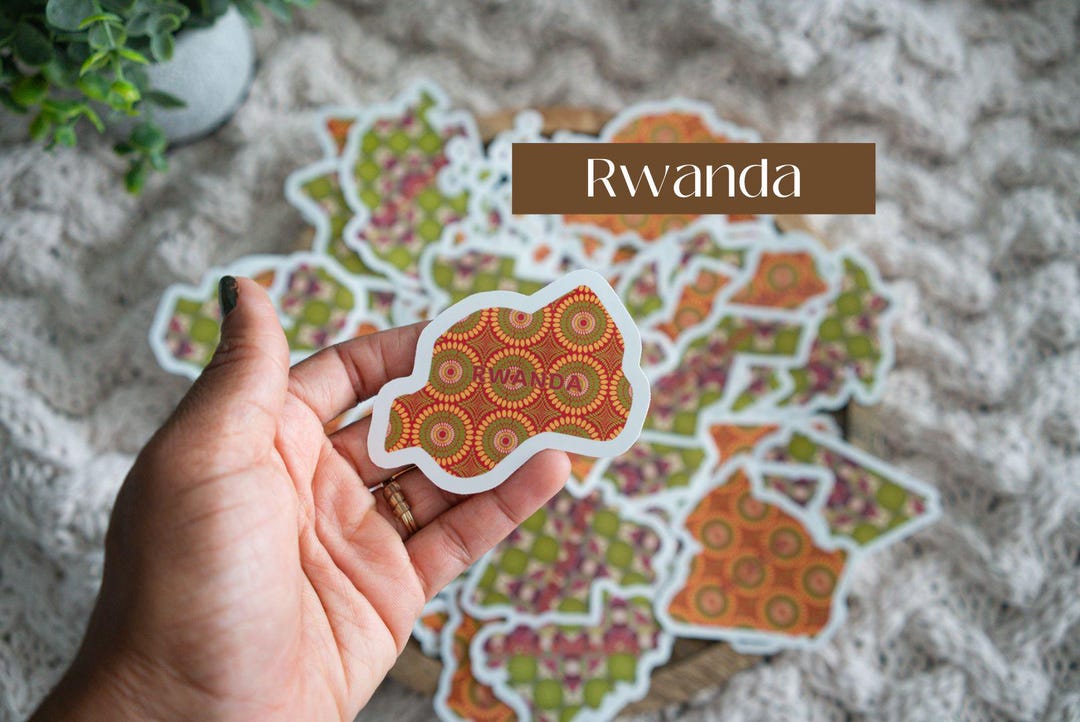 Rwanda Die Cut Sticker, African Countries Water Resistant Sticker ...