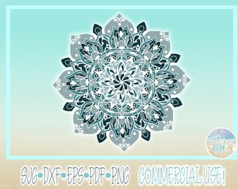 Fall Leaf Mandala Zentangle SVG Dxf Eps Pdf PNG Files for | Etsy