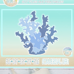 Coral Reef SVG Dxf Eps Pdf PNG Files for Cricut Silhouette, Sublimation ...