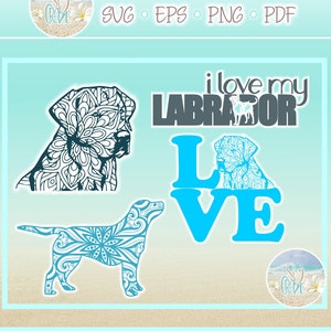 Labrador Mandala Zentangle Bundle SVG Files for Cricut Silhouette - Dxf ...