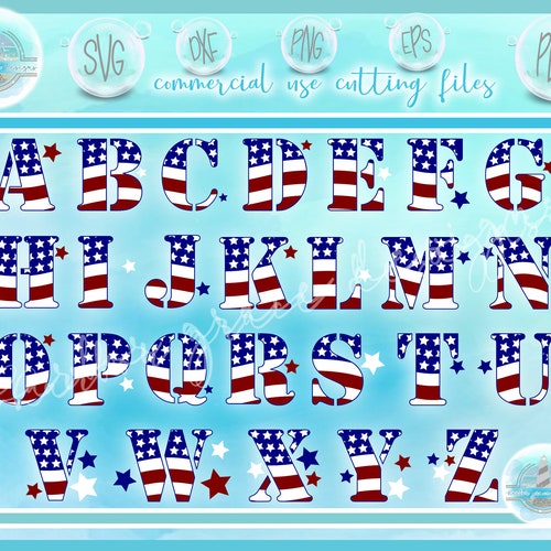 USA FLAG ALPHABET Svg America Alphabet American Font - Etsy
