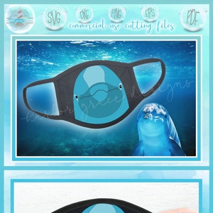 Dolphin Face Mask SVG Files for Cricut Silhouette - Dxf Eps Pdf Png ...