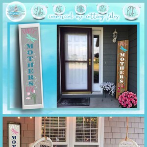 Happy Mothers Day Tall Vertical Front Porch Sign Quote SVG Dxf Eps Png ...