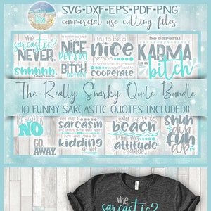 The Really Snarky Quote Bundle SVG Files for Cricut Silhouette - Dxf ...