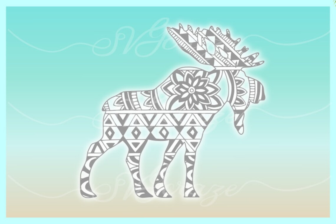 Moose Mandala Zentangle SVG Files for Cricut Silhouette Dxf - Etsy