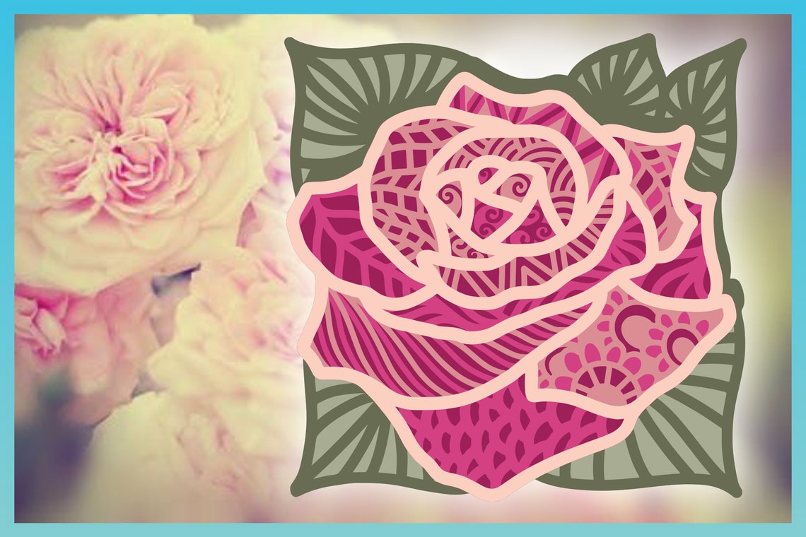 3D Layered Design | Rose Mandala SVG File | Multi Layered Mandala SVG ...