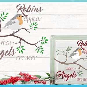 Robins Appear When Angels Are Near Memorial Quote SVG Files for Cricut ...