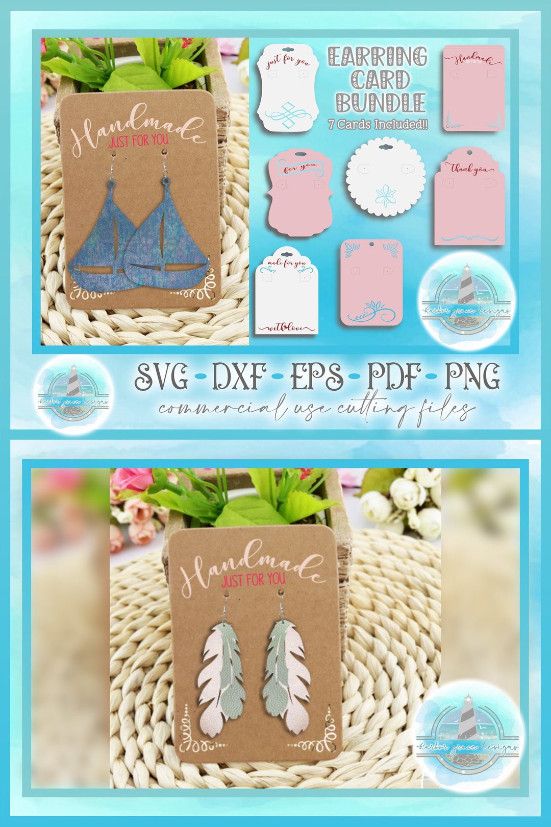 Earring Card Template SVG Bundle | Display Earring Card SVG | Earring ...