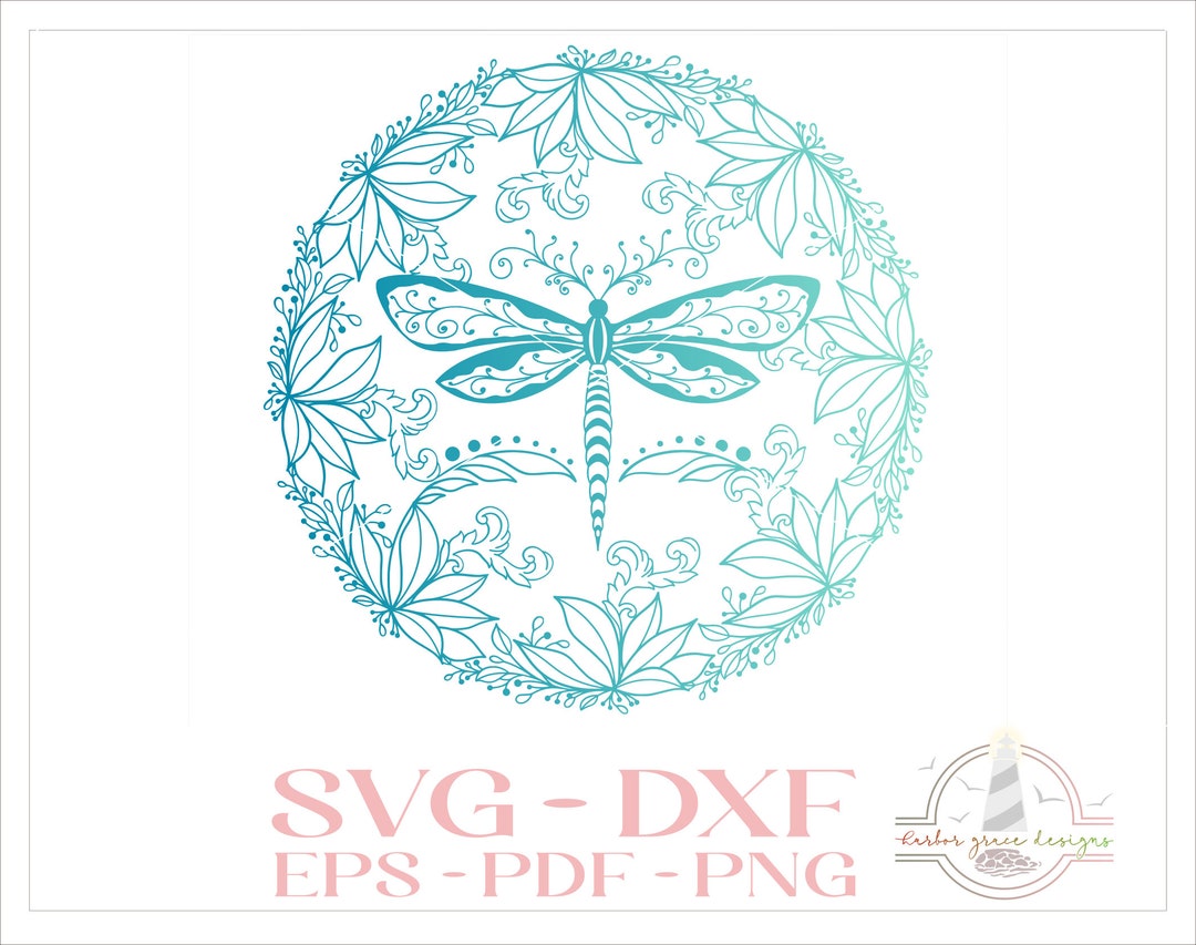 Dragonfly Mandala SVG | SVG Files for Cricut Silhouette | Dragonfly Svg ...