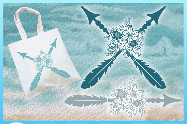 Boho Arrow Floral Mandala SVG Tribal Arrow SVG Floral - Etsy