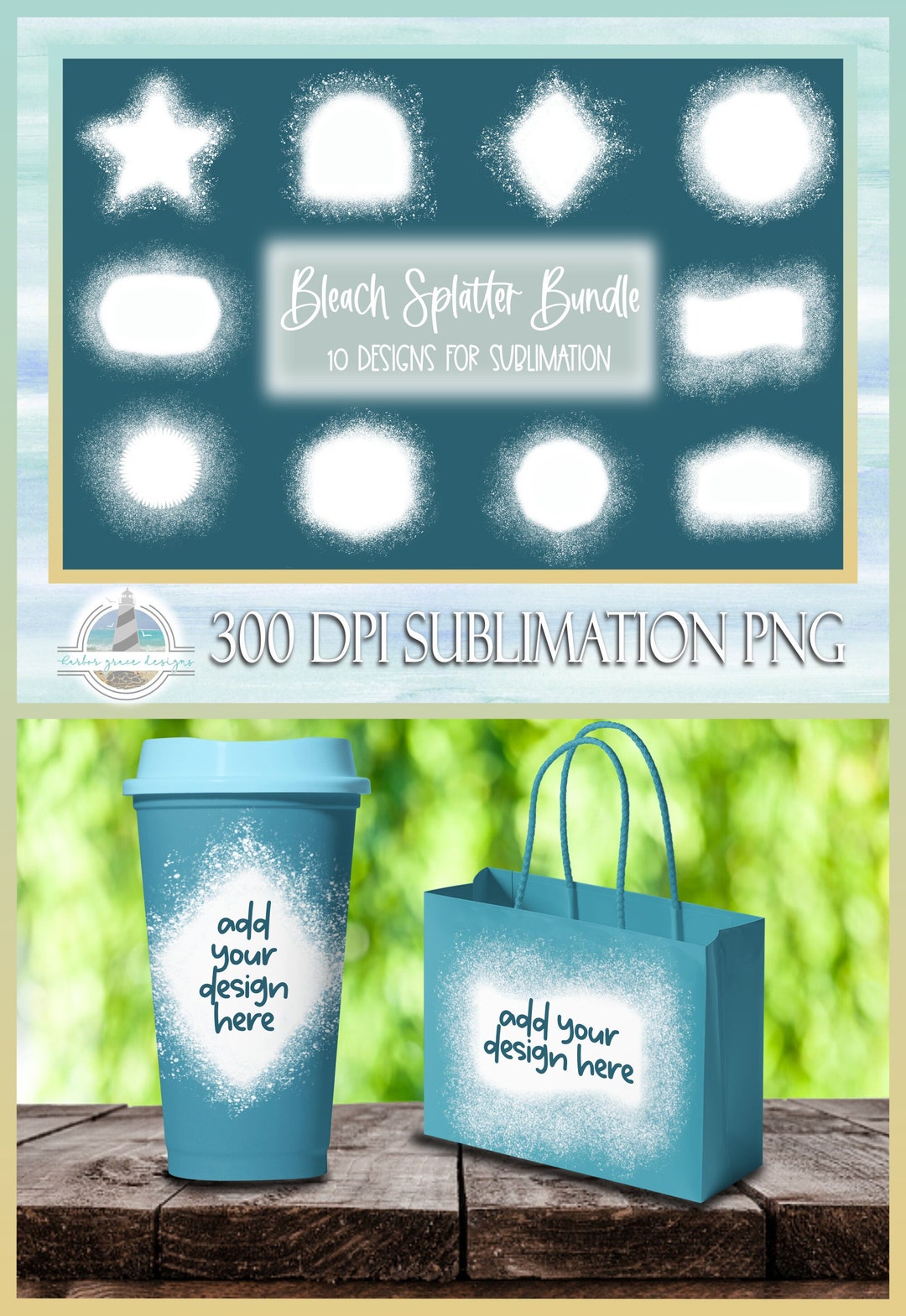 Bleach Effect Splatter Splash Backgrounds - Sublimation Pngs ...