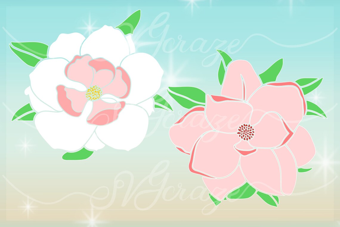 Magnolia Flower SVG Files for Cricut Silhouette Dxf Eps Pdf | Etsy